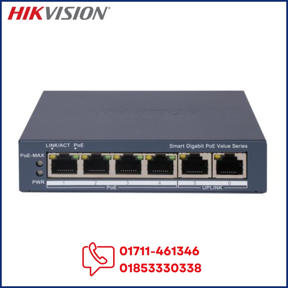 HIKVISION DS-3E1506P-EI/M 4 Port Gigabit Smart POE Switch